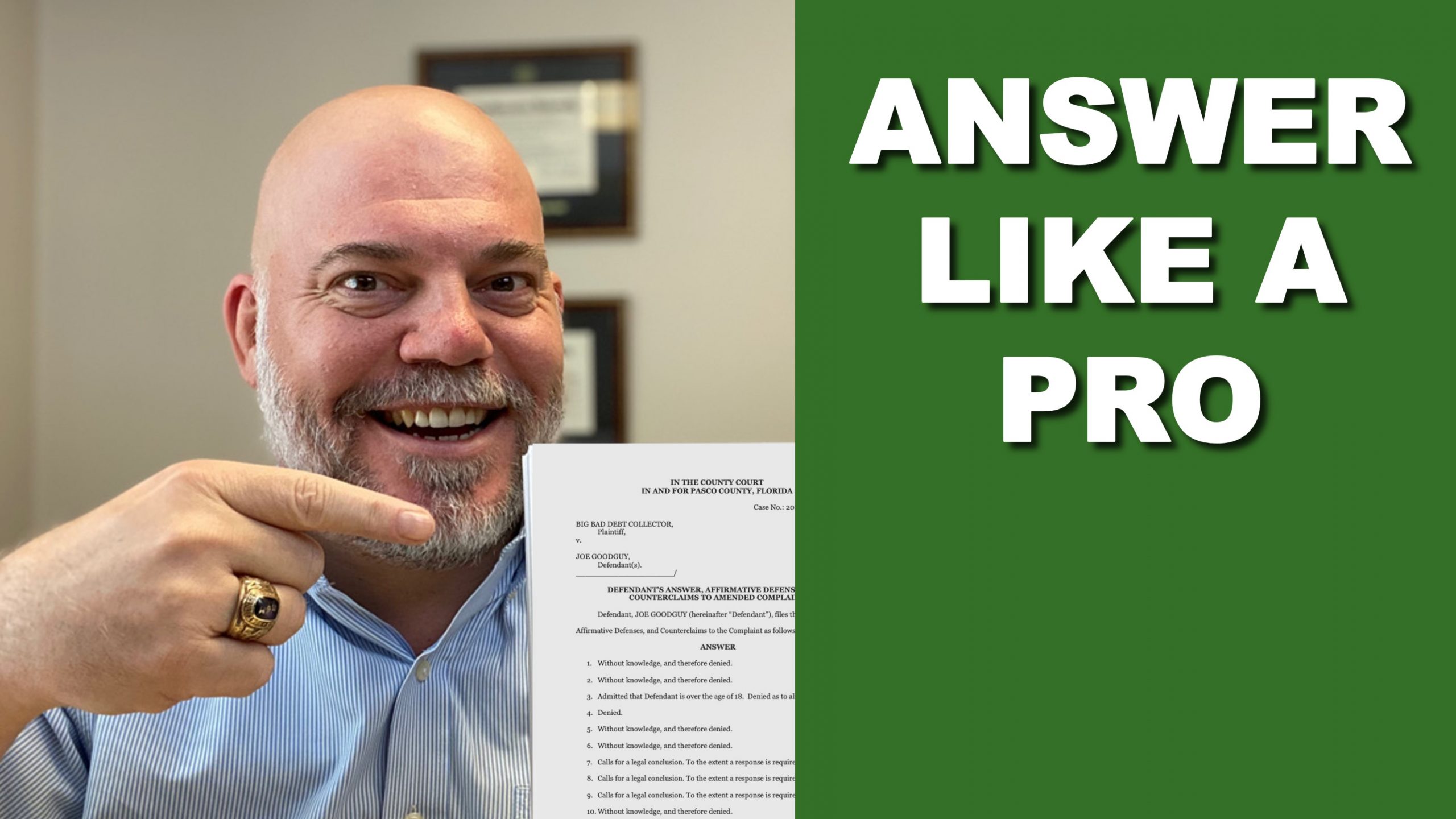 How to write your ANSWER for a debt collection lawsuit like a PRO ...